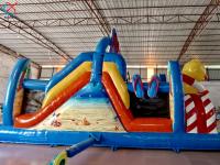 China Custom Blue Duck Themed Castle Jungle Bounce House For Kids for sale