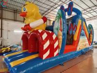 China Custom Blue Duck Themed Castle Jungle Bounce House For Kids for sale