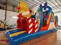 China Custom Blue Duck Themed Castle Jungle Bounce House For Kids for sale