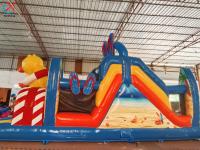 China Custom Blue Duck Themed Castle Jungle Bounce House For Kids for sale