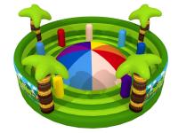 China Round Shape Interesting Outdoor Inflatable Sports Games Forest Painting Mountain With Fence Walls for sale