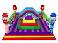 China Square Shape Inflatable Sports Games Monsters Themed Soft Air Mountain With Big Slide Inside for sale