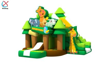 China Factory Inflatable Combo Castle Safari Park Inflatable Bouncy House With Slide for sale