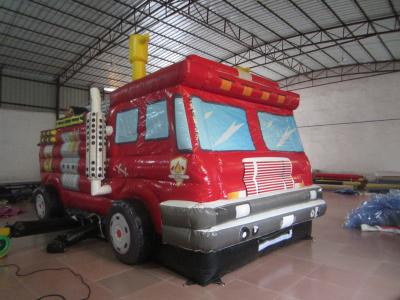 China Commercial Inflatable Jump House Fire Fighting Truck Bouncy Bus For Amusement for sale