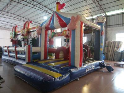 China Circus Clown Themed Inflatable Fun City For Multiplay 2 - 3 Years New Inflatable Clown Obstacle Course for sale