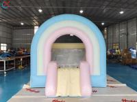 China Factory Bounce House Slide Combo Rainbow Indoor Inflatable Bounce With Slide for sale
