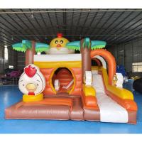 China Digital Printing Chicken Cartoon Inflatable Combo Bouncy House With Slide and 3 Years Warranty for sale