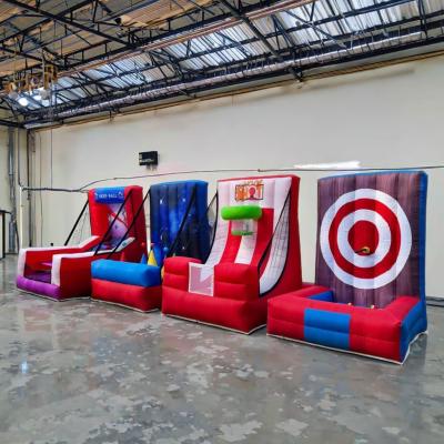 China 4 in 1 Portable Inflatable Carnival Game with Basketball Hoop for Outdoor Party and Indoor Play Customized Color and Size for sale