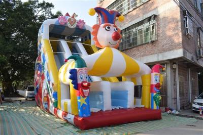 China Funny PVC Digital Painting High Inflatable Dry Slide Circus Clown for sale