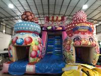 China Customized High Inflatable Candy House Dry Slide For Christmas for sale