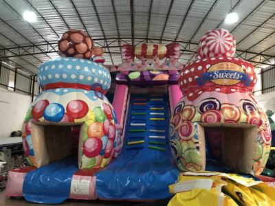 China Customized High Inflatable Candy House Dry Slide For Christmas for sale