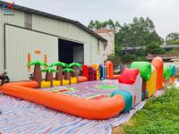China Commercial Inflatable Orange City Roadway Race Track for Kids Ride-On Cars for sale