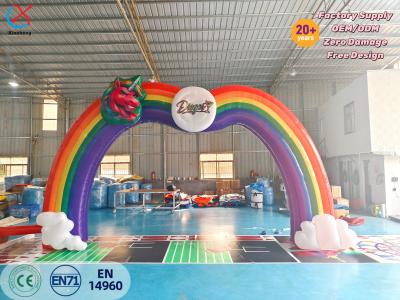 China Commercial Rainbow Unicorn Inflatable Arch with Custom Logo for Events & Parties for sale