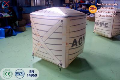 China Custom Inflatable Paintall Bunkers ACME Wooden Crate Prop for Simulation Gun Battle Game for sale