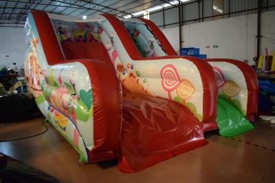 China PVC Tarpaulin Forest Commercial Inflatable Water Slides / Outdoor Mini Dry Slide for sale