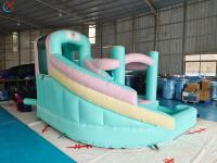 China Commercial-Grade PVC Pastel Bouncy Castle with Slide for Kids Parties & Events for sale