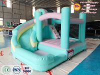 China Commercial-Grade PVC Pastel Bouncy Castle with Slide for Kids Parties & Events for sale