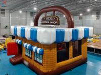 China Barber Shop Themed Inflatable Bounce House Commercial Bouncy Castle for Kids for sale