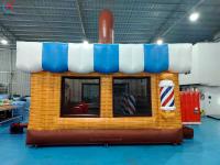 China Barber Shop Themed Inflatable Bounce House Commercial Bouncy Castle for Kids for sale