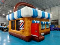 China Barber Shop Themed Inflatable Bounce House Commercial Bouncy Castle for Kids for sale