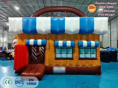 China Barber Shop Themed Inflatable Bounce House Commercial Bouncy Castle for Kids for sale
