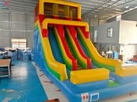 China Commercial Giant Inflatable Water Slide Double Lane Heavy-Duty PVC for Events for sale