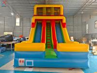 China Commercial Giant Inflatable Water Slide Double Lane Heavy-Duty PVC for Events for sale