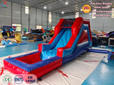 China Red & Blue Inflatable Water Slide with Pool Commercial Grade for Kids Parties for sale