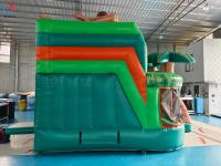 China PVC Jungle Adventure Inflatable Bounce House With Slide Rainforest Monkey Palm Tree Design Kids Party for sale
