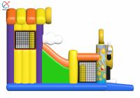 China Custom Emoji Rainbow Inflatable Bounce House Double Slide Kids Jumping Castle Combo For Party for sale