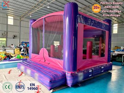 China Manufacturer PVC Inflatable Bounce House Pink Purple Commercial Jumping Castle Party Rental for sale