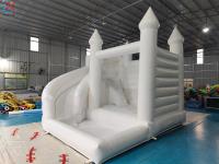 China Commercial Pure White Inflatable Wedding Bounce Castle With Slide PVC for Party for sale
