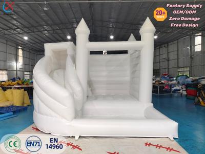 China Commercial Pure White Inflatable Wedding Bounce Castle With Slide PVC for Party for sale