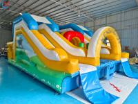 China Commercial Inflatable Double Slide Bounce House With Obstacles Inflatable Playground for Event for sale
