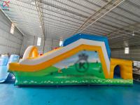 China Commercial Inflatable Double Slide Bounce House With Obstacles Inflatable Playground for Event for sale