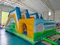 China Commercial Inflatable Double Slide Bounce House With Obstacles Inflatable Playground for Event for sale