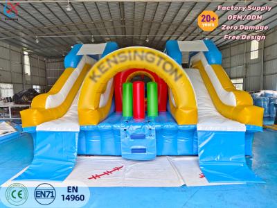 China Commercial Inflatable Double Slide Bounce House With Obstacles Inflatable Playground for Event for sale