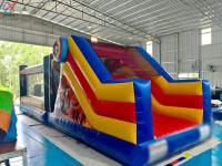 China Super Hero Theme Inflatable Obstacle Course With Slide Inflatable Jumping Castle for sale