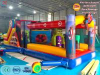 China Super Hero Theme Inflatable Obstacle Course With Slide Inflatable Jumping Castle for sale