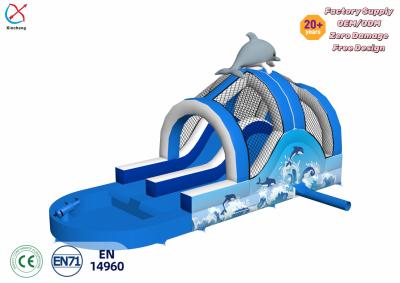 China Dolphin Ocean Theme Inflatable Water Slide Commercial PVC Inflatable Castle Inflatable Kids Water Play for sale