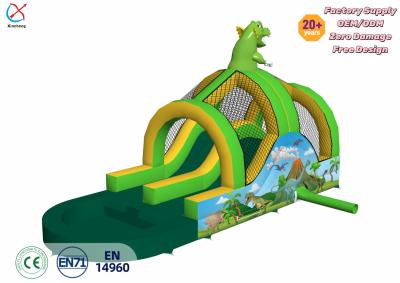 China Commercial Dinosaur Theme Inflatable Water Slide Inflatable Slide With Pool Sale for sale