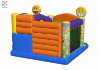 China Commercial Jumping Bouncy Castle With Slide Emoji Smile Face Themed For Kids Party Rental for sale