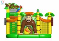 China Commercial Inflatable Bouncy Castle With Slide Jungle Monkey Themed Inflatable Bounce Combo for sale