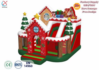 China Good Quality Christmas Gingerbread House Themed Inflatable Commercial Bounce Combo for sale