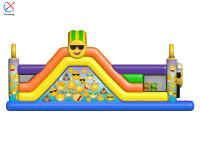 China PVC Inflatable Playground Emoji Rainbow Themed Inflatable Obstacle Course Kids for sale