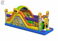 China PVC Inflatable Playground Emoji Rainbow Themed Inflatable Obstacle Course Kids for sale