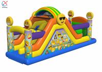 China PVC Inflatable Playground Emoji Rainbow Themed Inflatable Obstacle Course Kids for sale