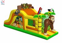 China Commercial Inflatable Castle Jungle Animal Themed Inflatable Obstacle Course Party for sale