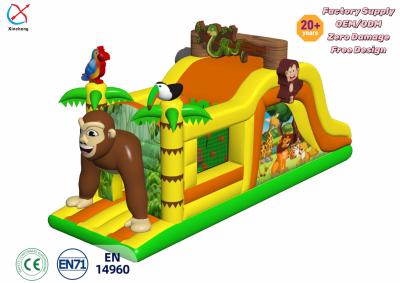 China Commercial Inflatable Castle Jungle Animal Themed Inflatable Obstacle Course Party for sale