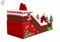 China Unique Design Christmas Santa Inflatable Dry Slide Double‑lane Inflatable Slide For Holiday for sale